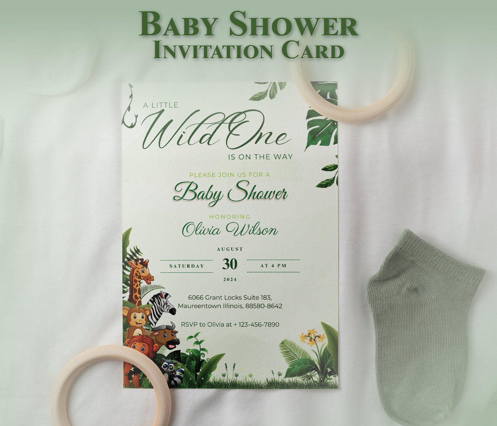 Safari Baby Shower Invitation A Little Wild One is on the Way Baby ...