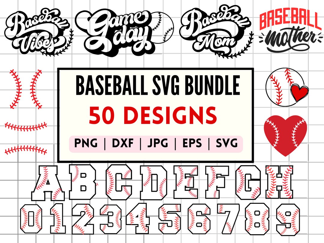 Baseball SVG Bundle, Baseball SVG for Kids, Baseball Font Svgs ...