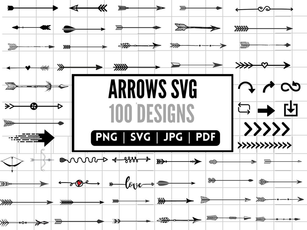 Arrows SVG Bundle, Archery Arrows SVG Bundle, Arrow SVG, Bow Svg, Hand ...