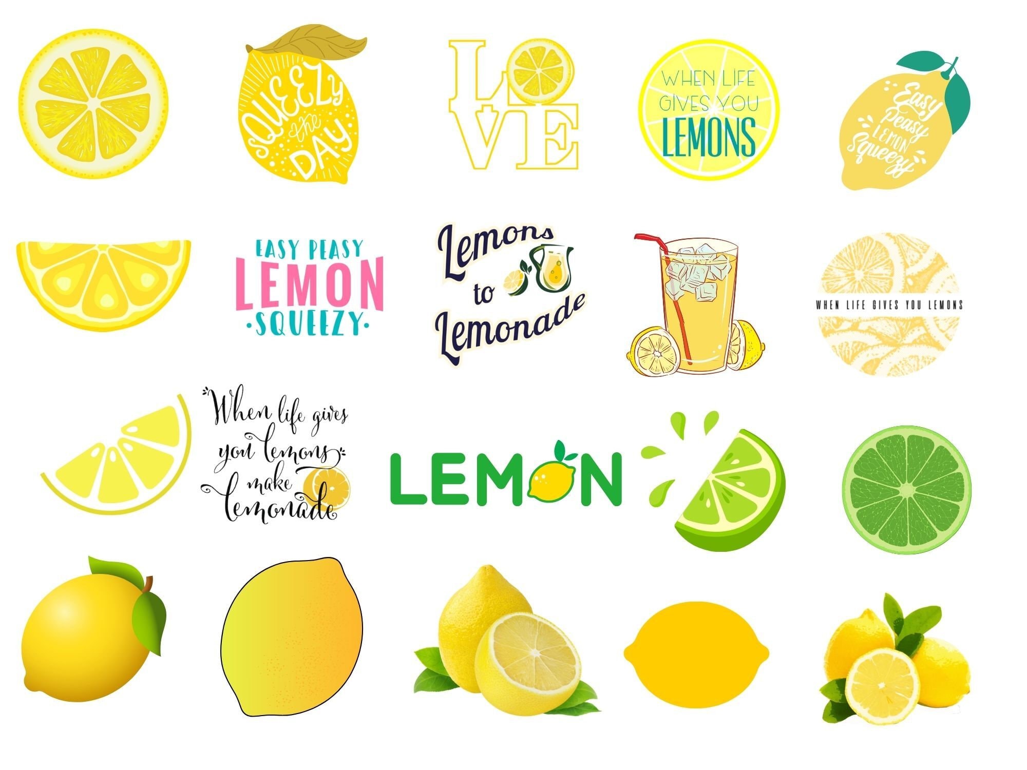 40 Lemons SVG Bundle, Lemonade SVG Designs, Summer SVG, Lemon Decor ...