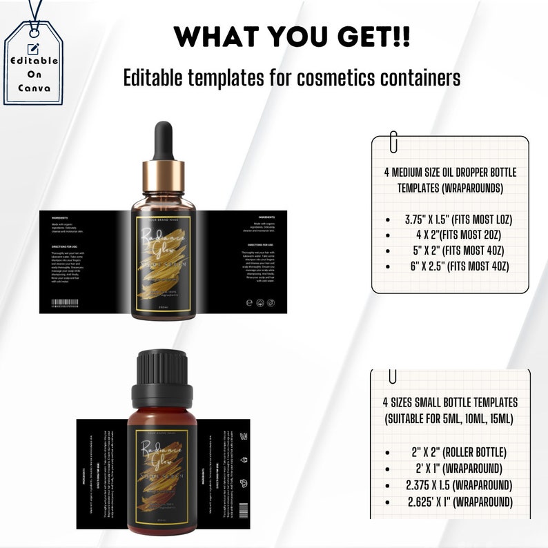 Essential Oil Bottle Label Template, DIY Label Design for Dropper ...
