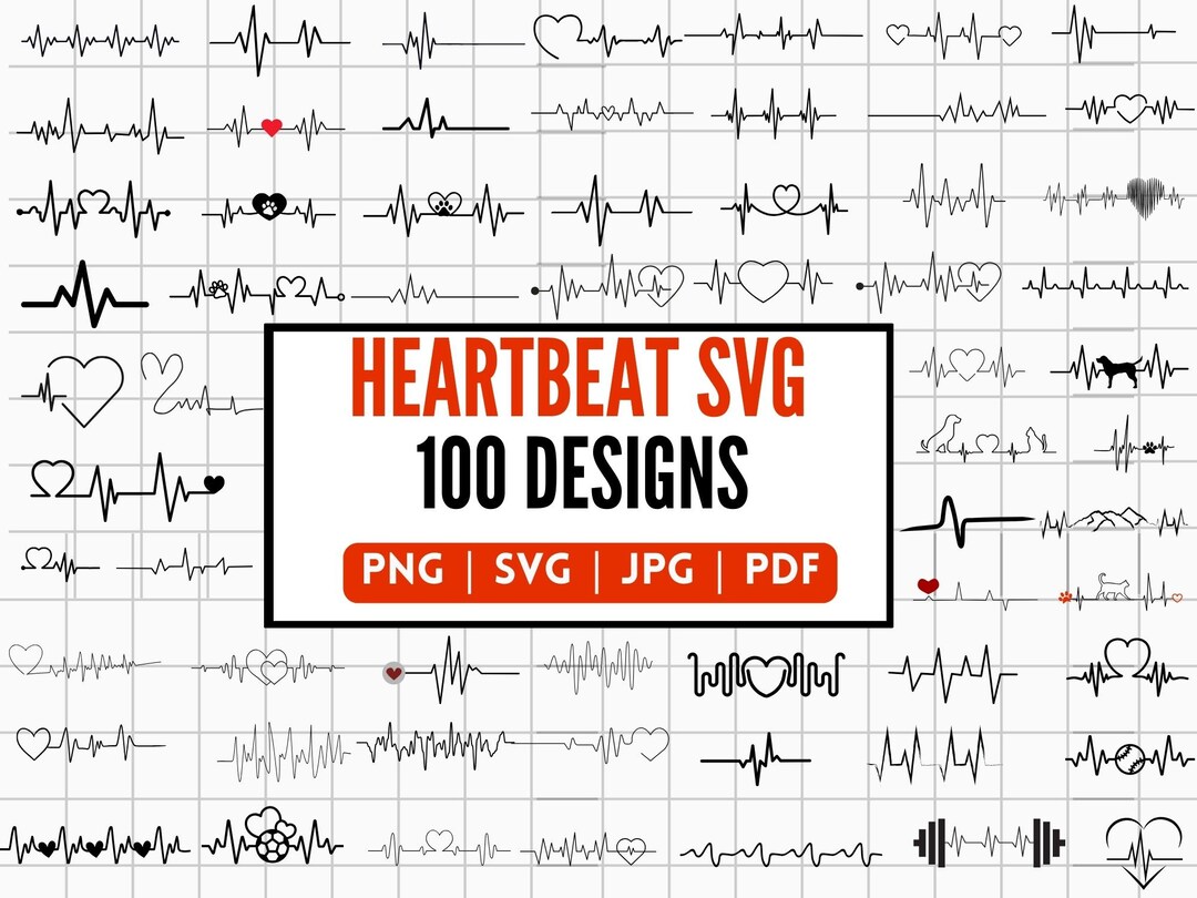 Heartbeat SVG Bundle, Heartbeat PNG Files, Heartbeat Monogram ...