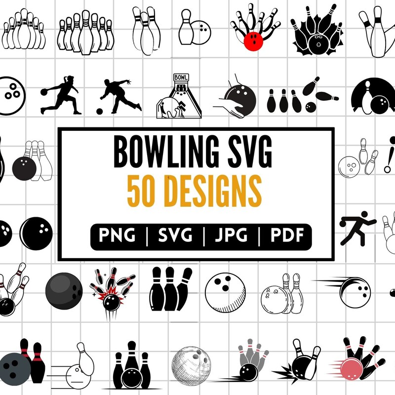 Bowling Svg - Etsy