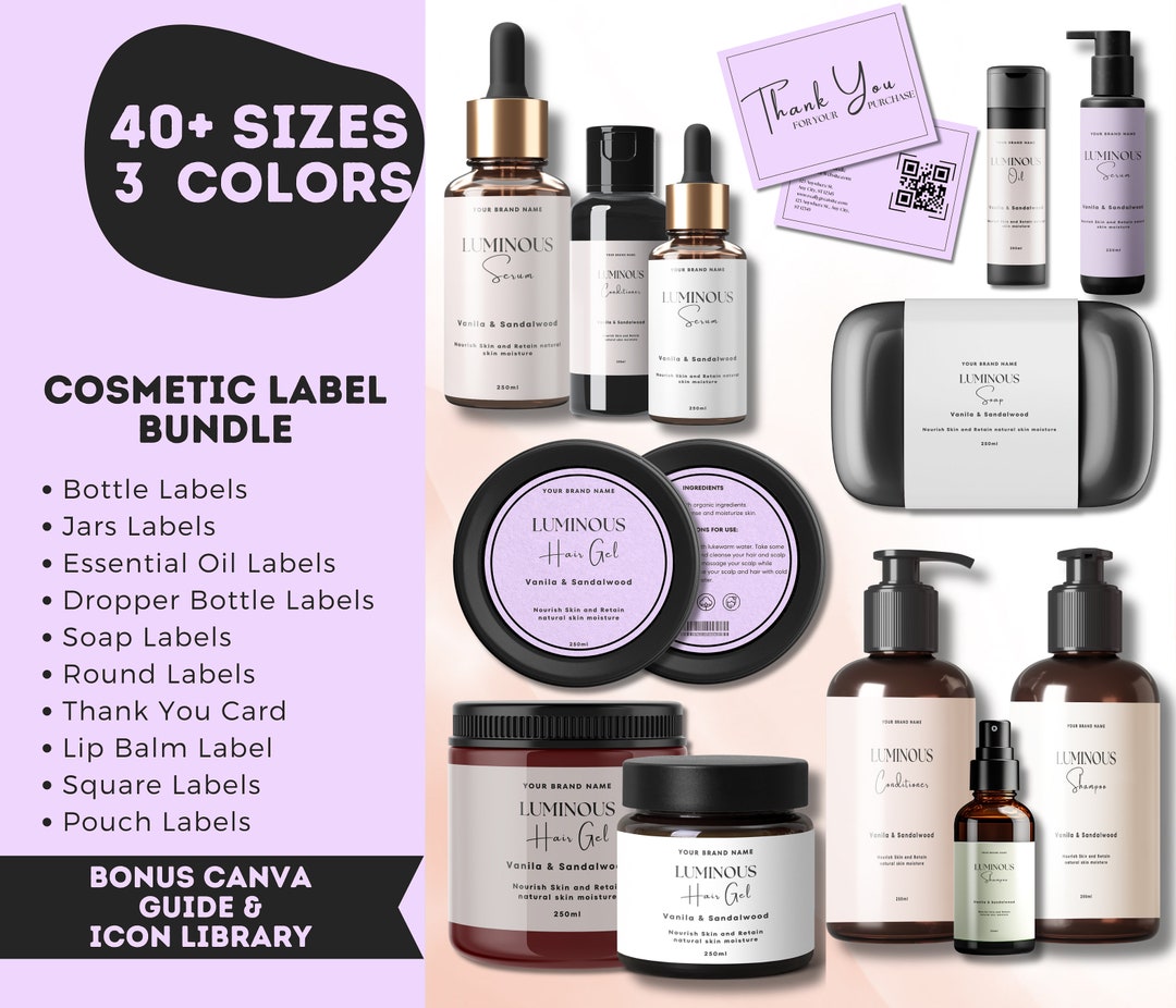 40+ Editable Cosmetic Label Templates, Custom Label Template, Custom ...