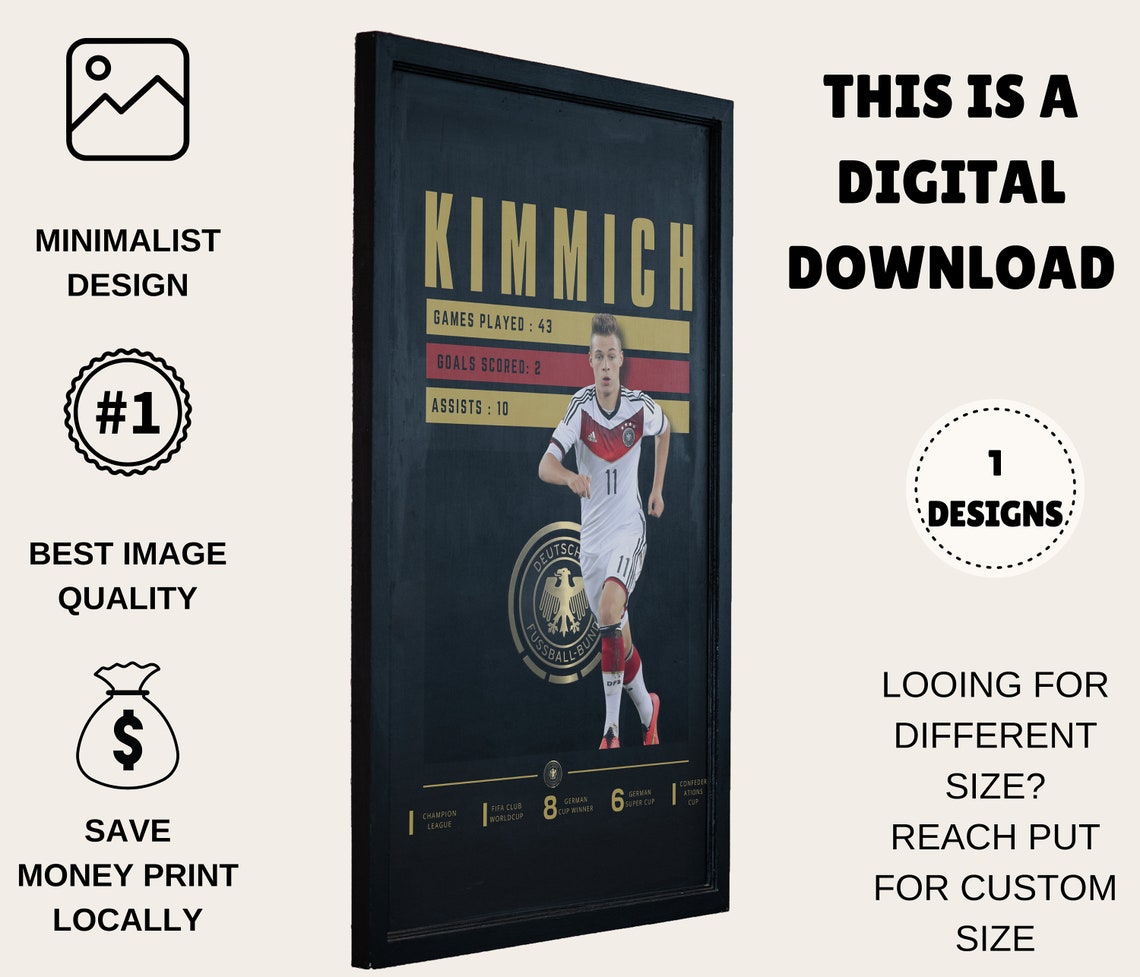 Joshua Kimmich Poster, Digital Download Poster, Germany Football Team ...