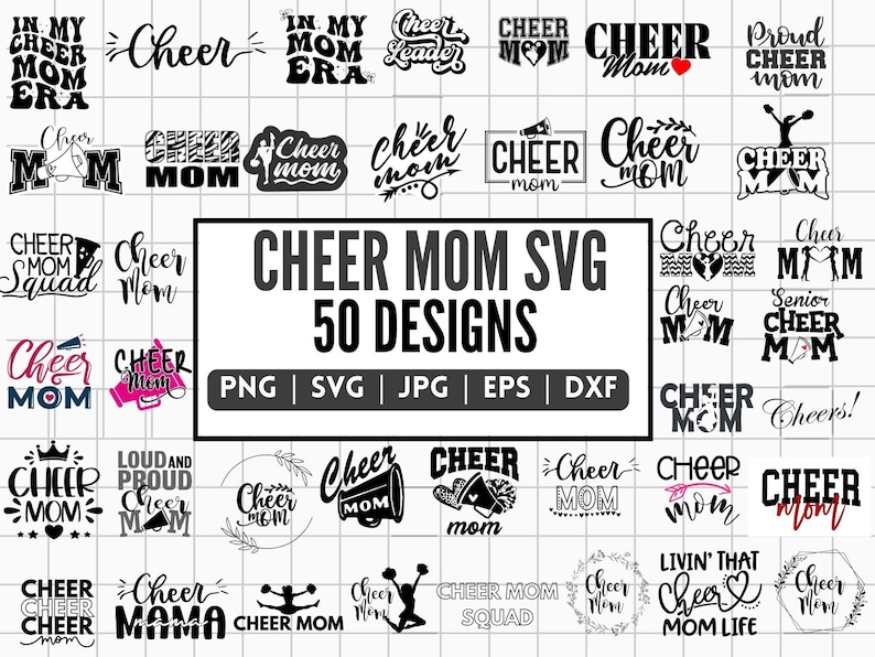 Cheer Mom SVG Bundle, Cheer Mama Designs PNG, in My Cheer Mom Era ...