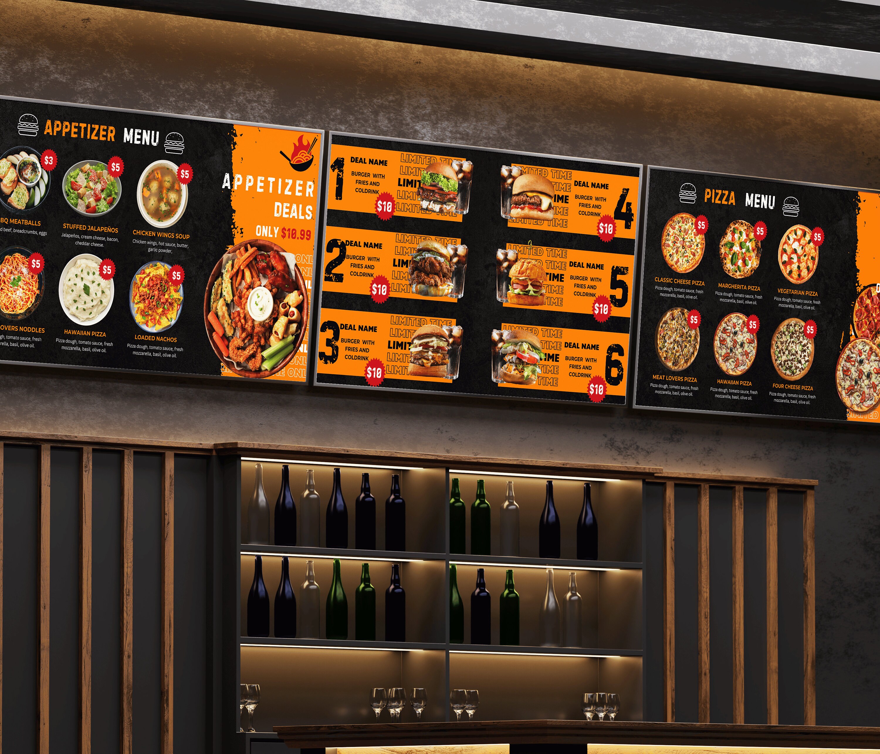 Editable Digital Menu Template, Animated TV Display Menu Template ...