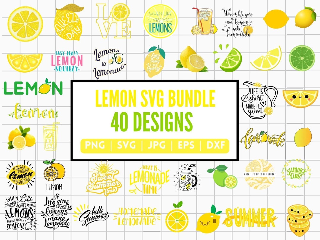 40 Lemons SVG Bundle, Lemonade SVG Designs, Summer SVG, Lemon Decor ...