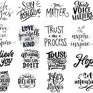 50 Inspirational Quotes Svgs, Self Love Quotes SVG Bundle, Motivational ...