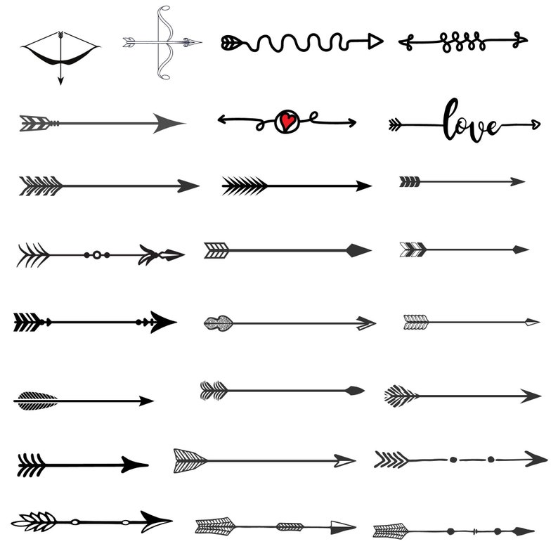 Arrows SVG Bundle, Archery Arrows SVG Bundle, Arrow SVG, Bow Svg, Hand ...