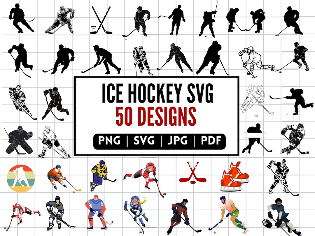 50 Hockey SVG Bundle, Ice Hockey PNG Designs, Hockey Vector Cliparts ...