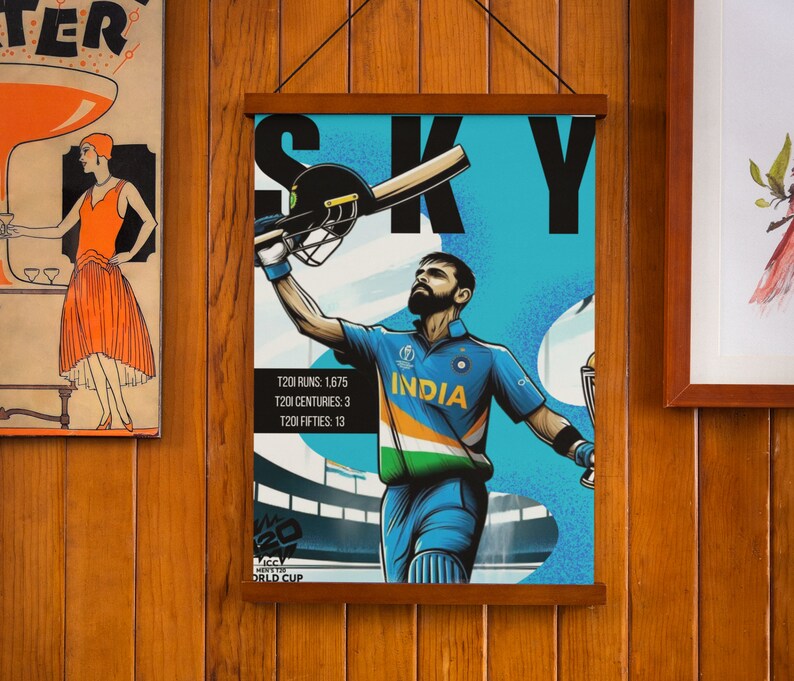 Suryakumar Yadav Poster Indian Cricket Poster Cricket World Cup Banner ...