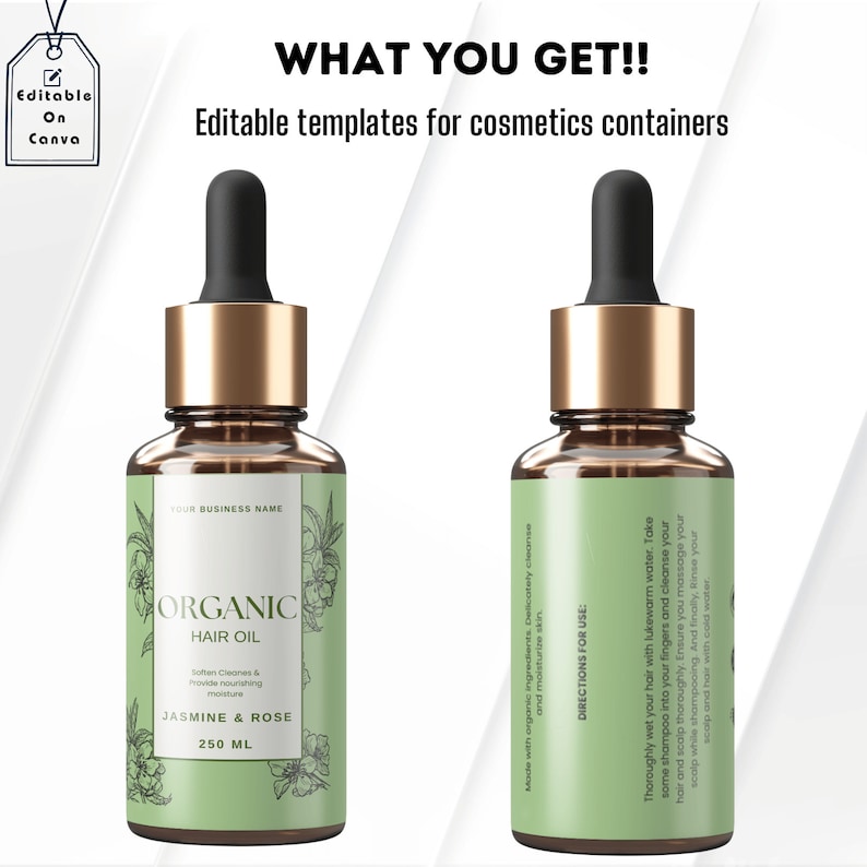 Essential Oil Bottle Label Template, DIY Label Design for Dropper ...