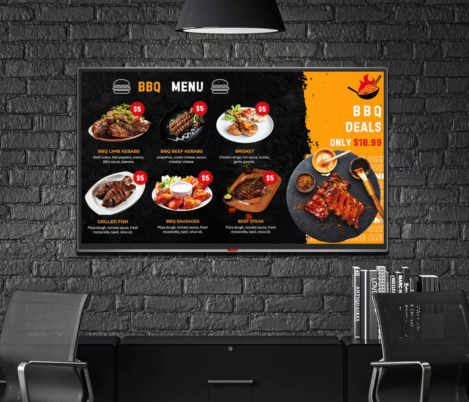 Editable Digital Menu Template, Animated TV Display Menu Template ...