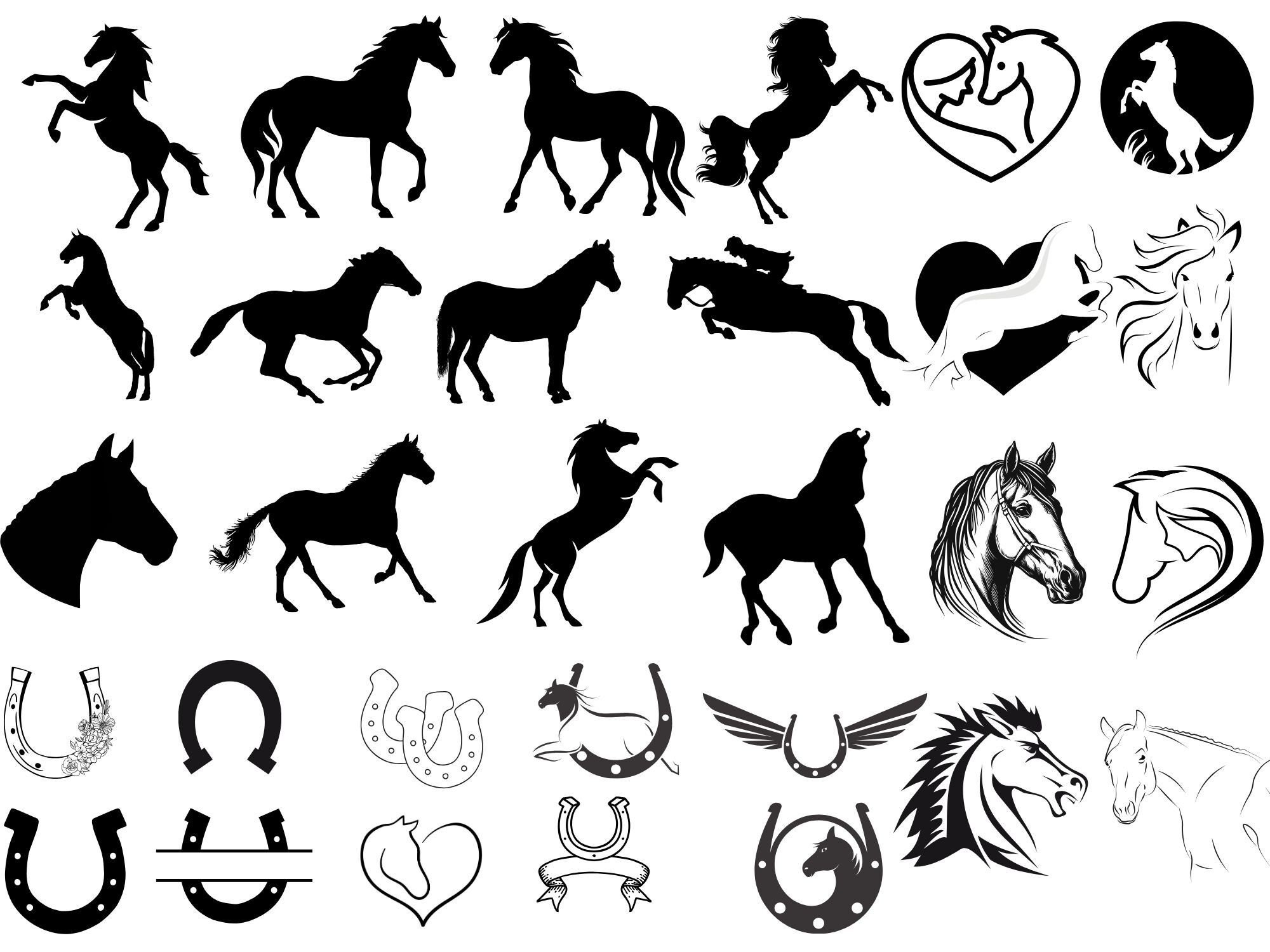 50 Horse SVG Bundle, Horse Head SVG, Running Horse SVG Design, Horse ...