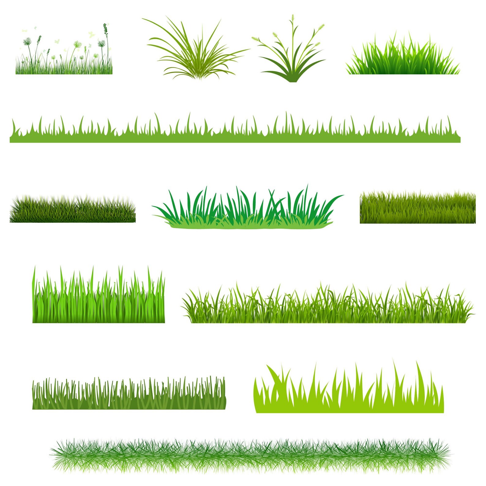 Green Grass SVG Bundle, Wild Grass PNG Design, Grass Vector Graphic ...