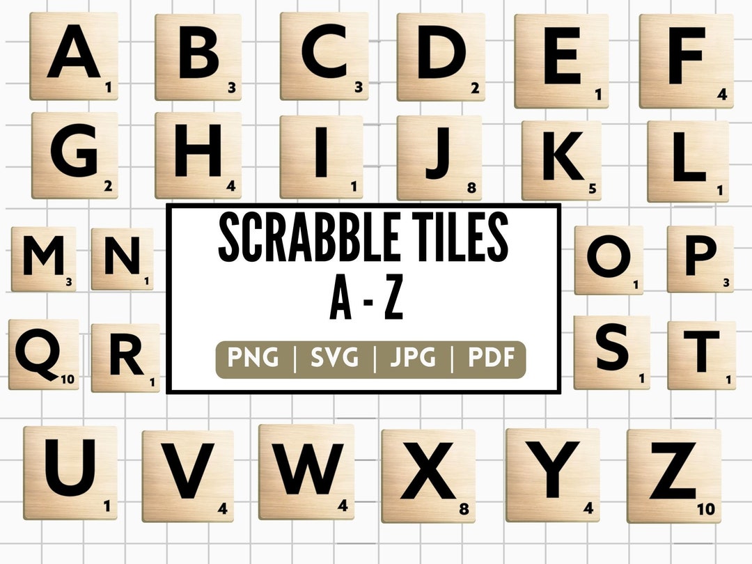 Srabble Tiles SVG Bundle, All Letters Scrabble Tiles Design, Scrabble ...