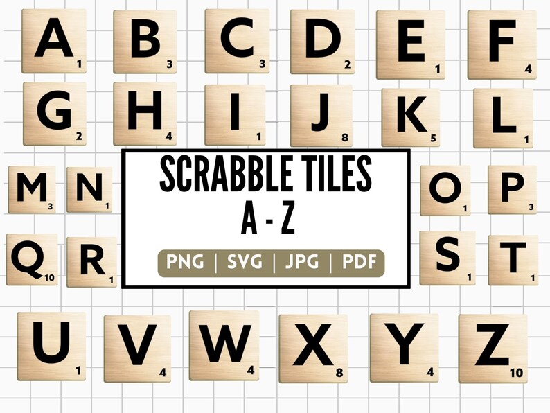 Srabble Tiles SVG Bundle, All Letters Scrabble Tiles Design, Scrabble ...
