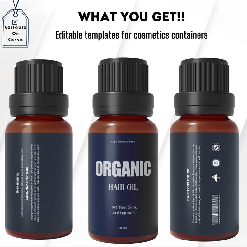 Essential Oil Bottle Label Template, DIY Label Design for Dropper ...