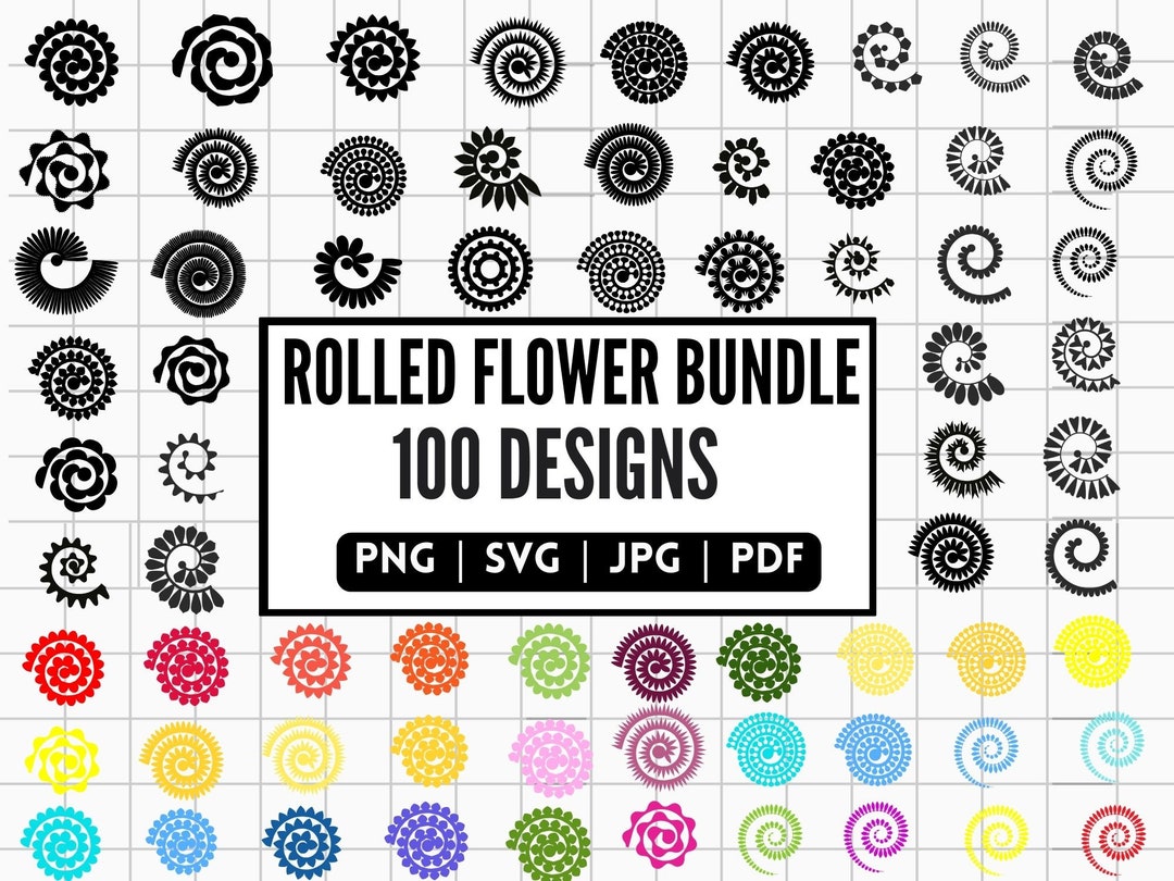 Rolled Flowers SVG Bundle, Rolled Paper Flowers SVG Designs, Rolled ...