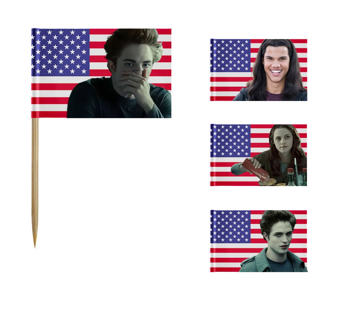 100 Pcs Twilight Toothpick Flag Memes Edward Cullen Funny Robert ...