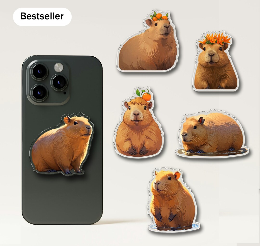 Capybara Acrylic Phone Grip Pop Socket Puffer Character Multiple Colors ...