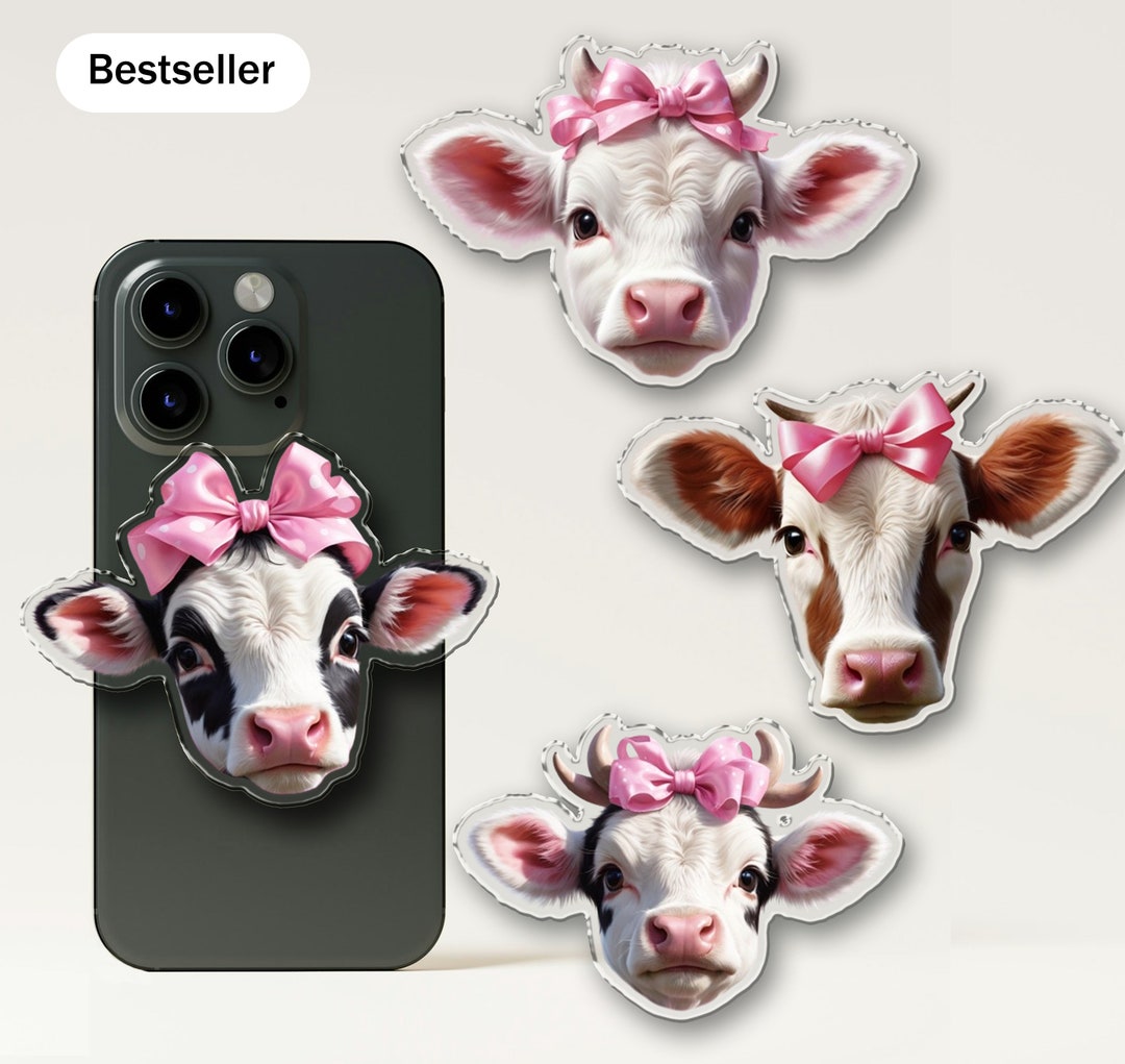 Cowquette Acrylic Phone Grip Pop Socket Phone Holder Cows Coquette Cow ...