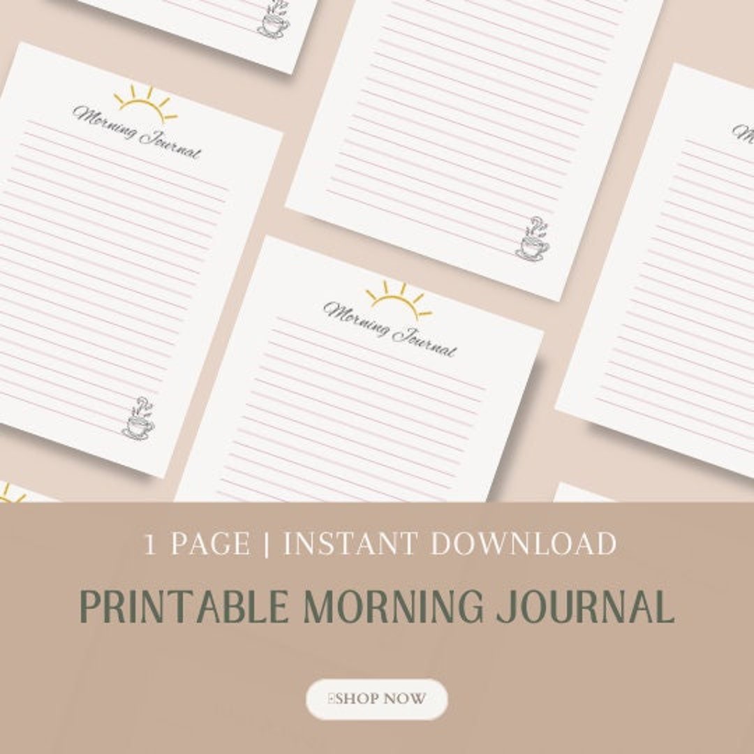 Printable Morning Journal Page, Instant Digital Download, PDF - Etsy