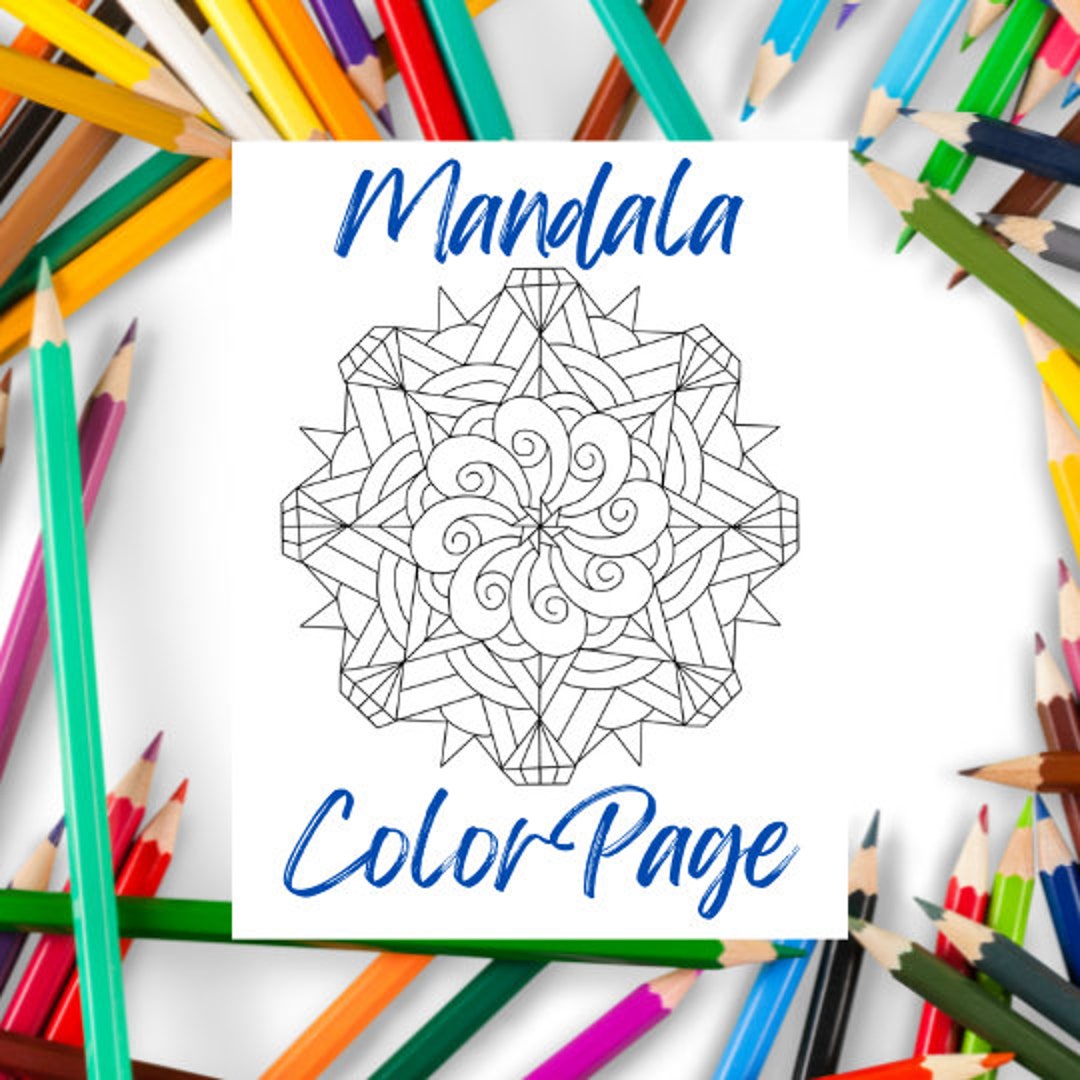 Mandala Color Page Adult Coloring Page Printable Page Instant Download ...
