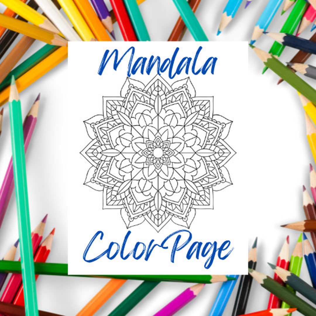 Mandala Color Page Adult Coloring Page Printable Page Instant Download ...
