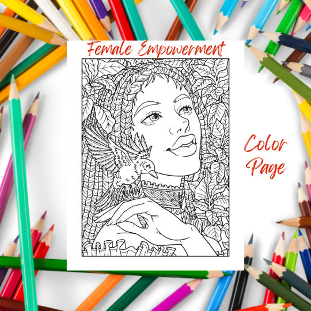 Female Empowerment Color Page Adult Coloring Page Printable Page ...