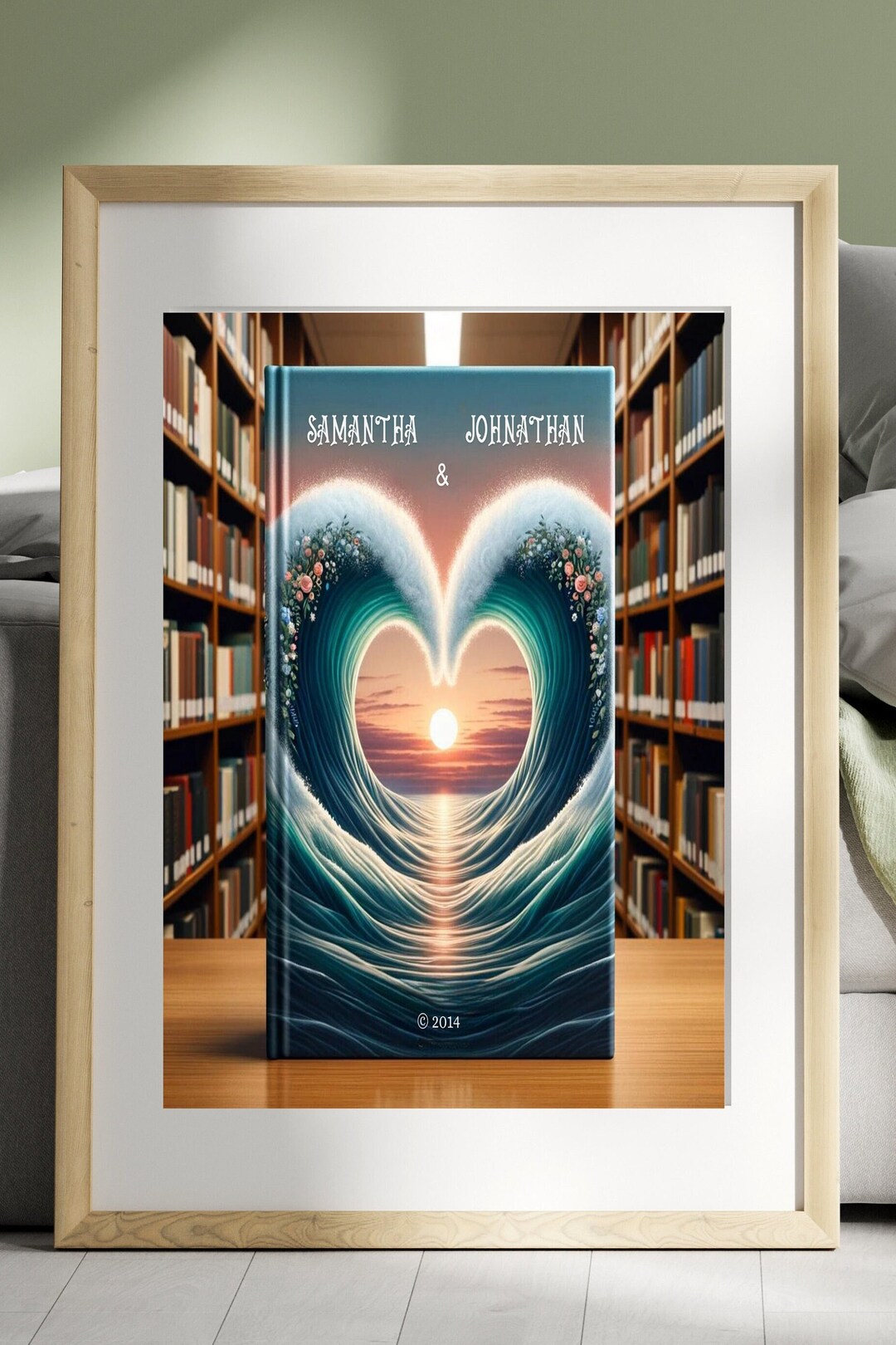 Custom Love Story Book Poster Romantic Personalized Gift Couple Date ...