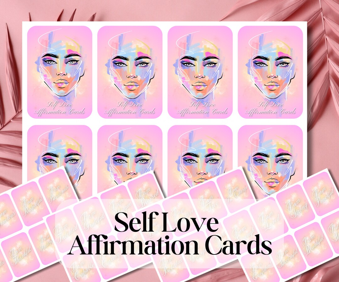 Self Love Affirmation Cards, Pink Girl Boss, 32 Printable Cards ...
