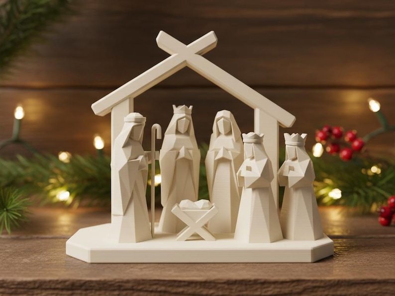 Minimalist Nativity Scene | 3D Printed Christmas Crib | Modern Holy ...
