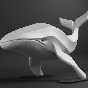 Majestic Whale Figurine – Serene 3D Printed Ocean Spirit – Modern ...
