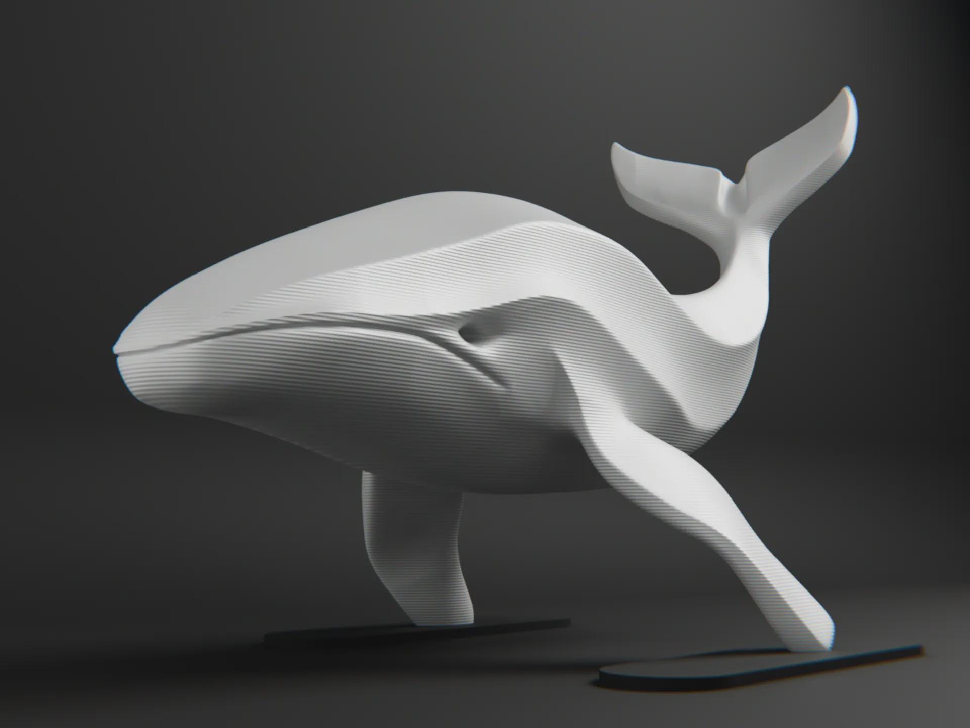 Majestic Whale Figurine – Serene 3D Printed Ocean Spirit – Modern ...