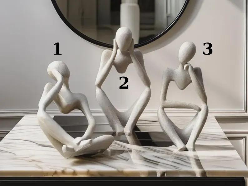 Minimalist Thinking Figures – 3D Printed Abstract Sculpture Set ...