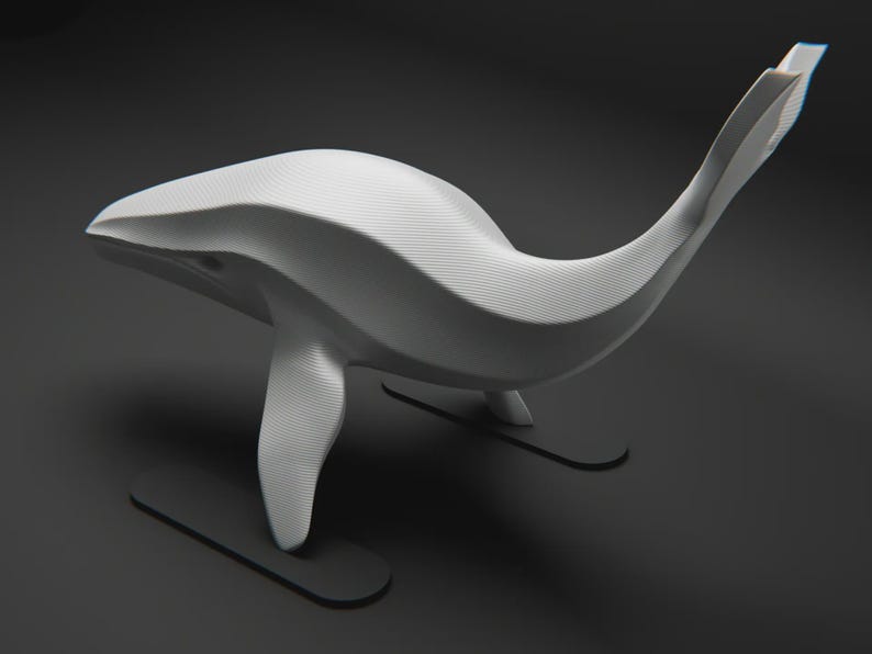 Majestic Whale Figurine – Serene 3D Printed Ocean Spirit – Modern ...