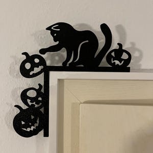 Happy Halloween Door Corner Cat - Etsy