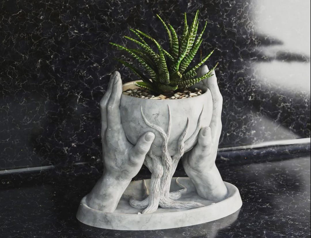 Dual Hand Tree of Life Planter– Unique Modern Decorative Pot - Etsy