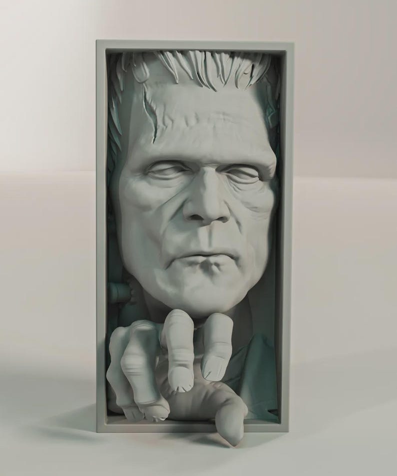 Gothic Horror Book Nook: 3D Printed Monster Bookshelf Insert - Etsy