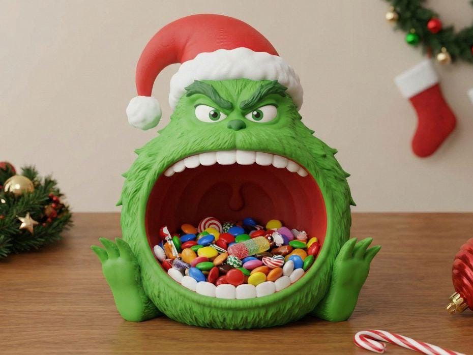 3D Printed GRINCH Candies, Chocolates Holder Home Decor - Etsy