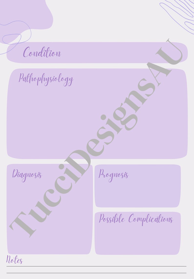 University Study Note Template - Etsy