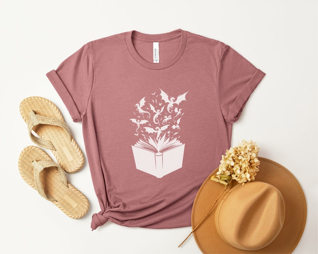 Dragon Book Shirt, Reading Book Shirt, Gift for Bookworms, Booksellers ...