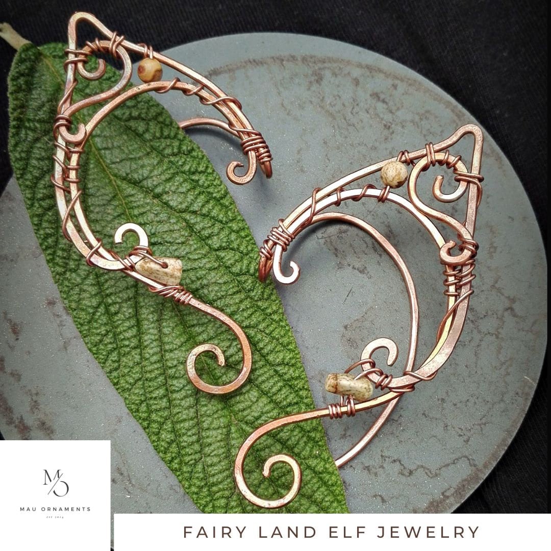 Handmade Copper Wire Elf Ear Cuffs: Fantasy Jewelry Set - Etsy