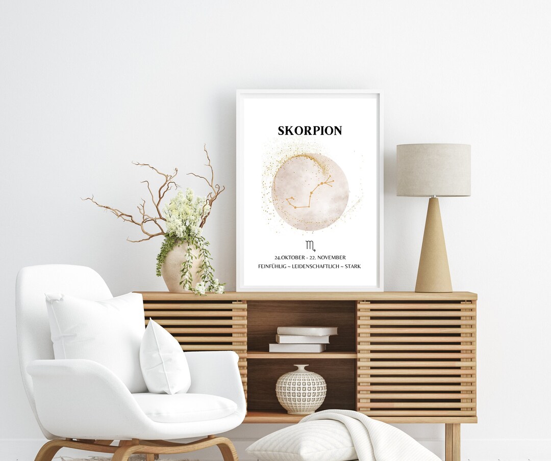 Scorpio Zodiac Sign Boho Poster Astrology Charm Room Decor and ...