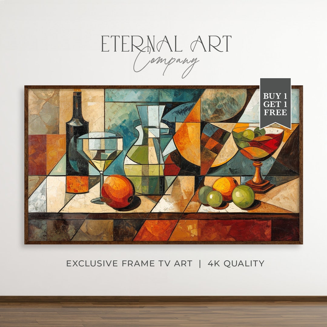 Cubist Still Life Art Harmonious Composition in Warm Palette AI 4K ...