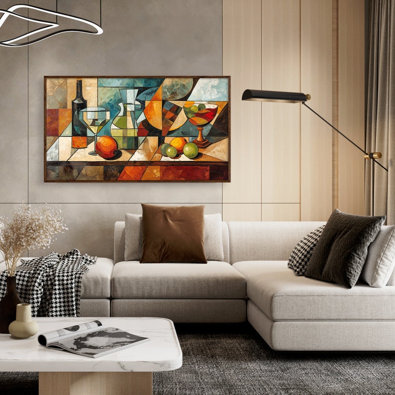 Cubist Still Life Art Harmonious Composition in Warm Palette AI 4K ...