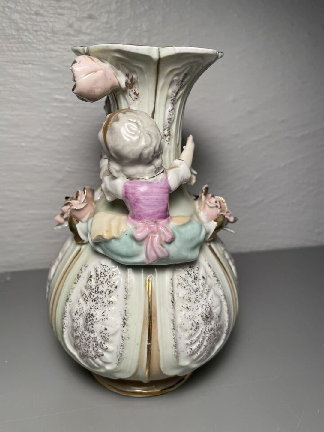 Vintage Porcelain Colonial Vase With Boy & Girl 8 - Etsy