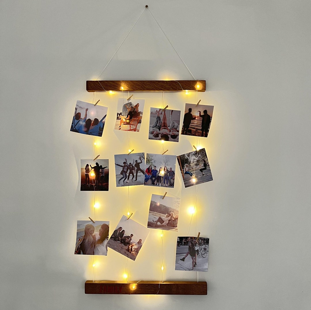 Wooden Photo Hanger, Oak Photo Holder - Etsy